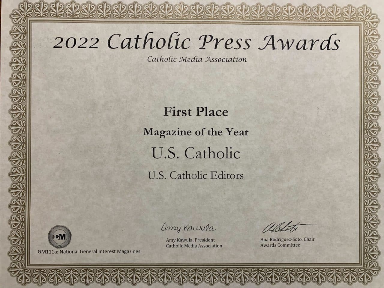 U.S. Catholic named “Magazine of the Year” for 2022 | Claretian ...