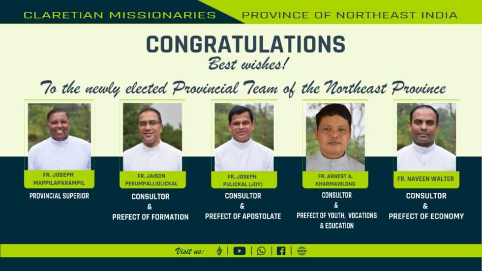 The Newly Elected Government Of The Claretian Province Of Northeast ...